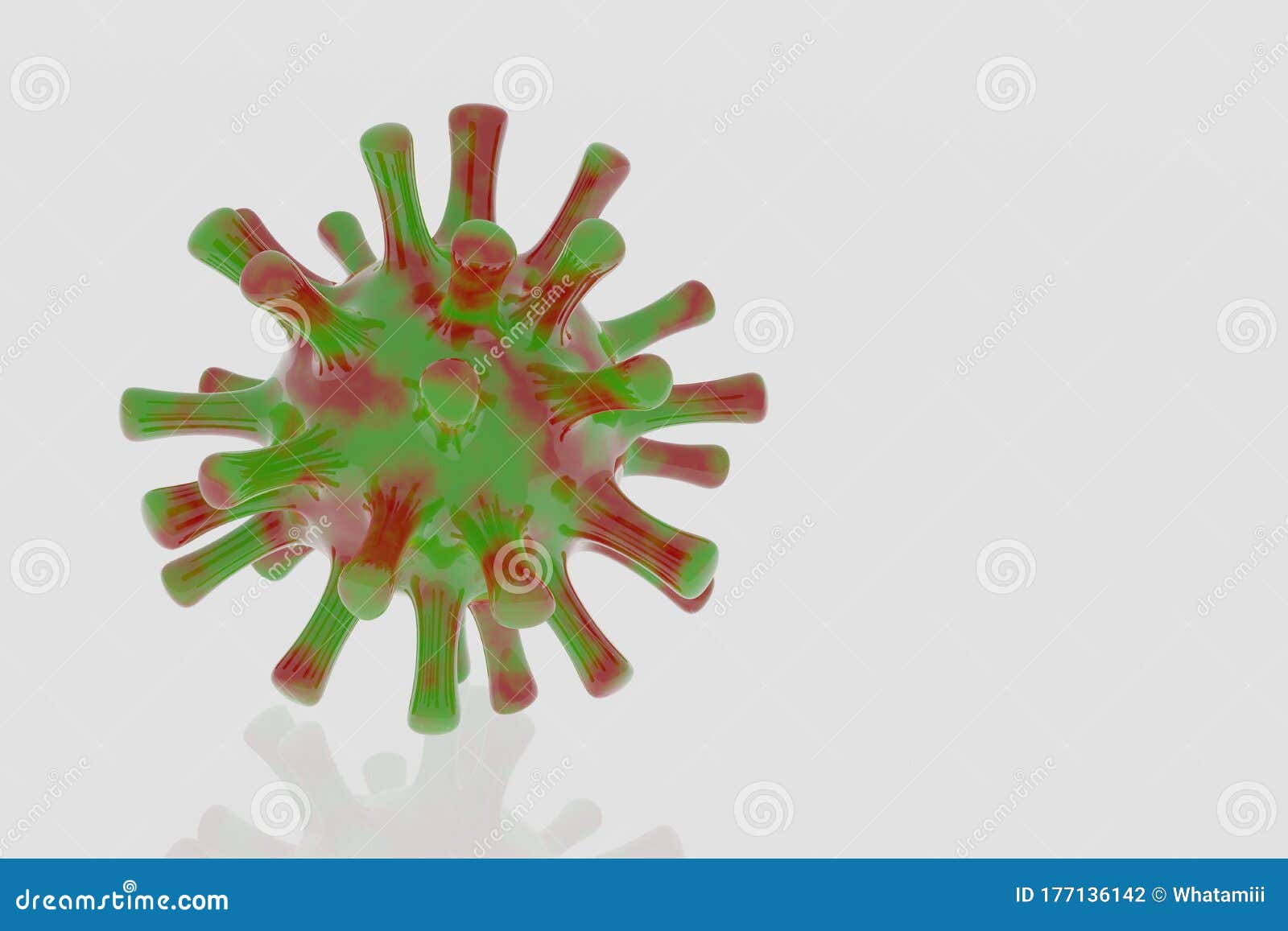 3D Render Green with Red Blood Virus Model,3D Illustration Stock ...