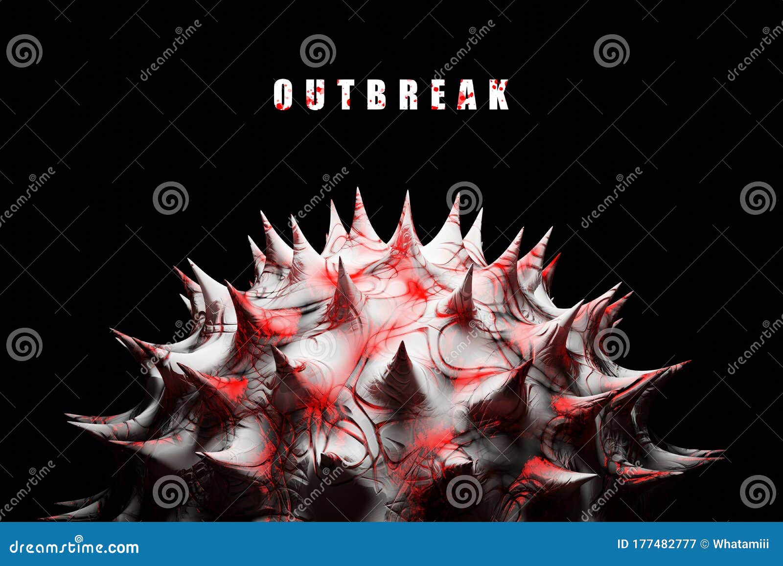 3D Render Green with Red Blood Virus Model,3D Illustration Stock ...