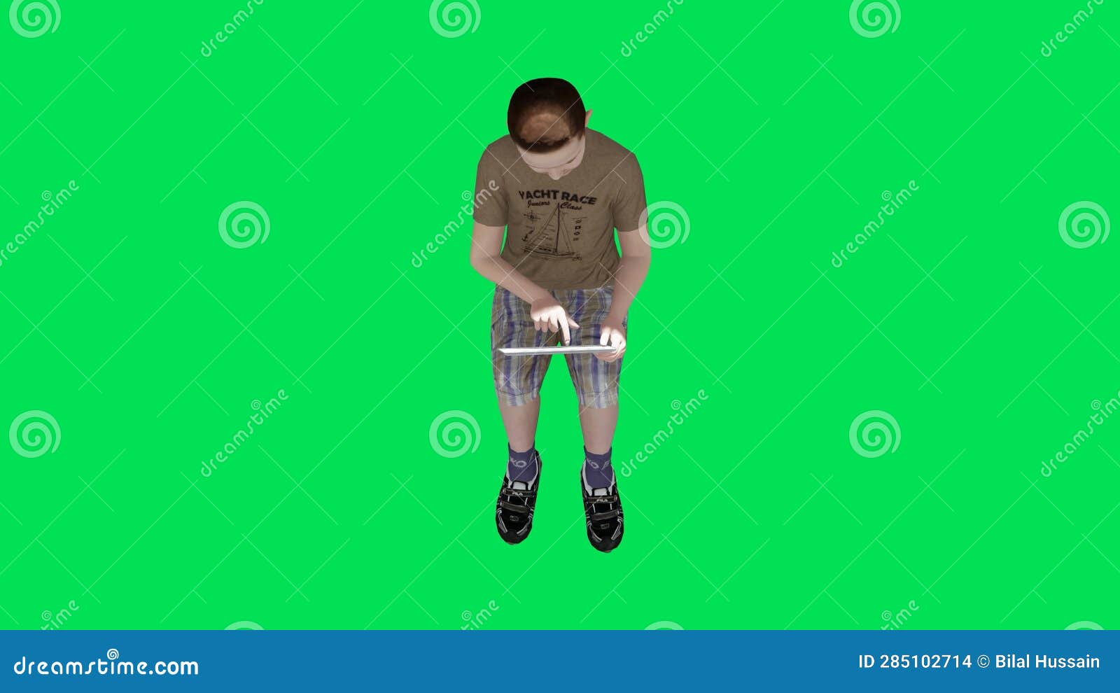 High Angle Sitting Boy Working with IPad Stock Footage - Video of woman ...