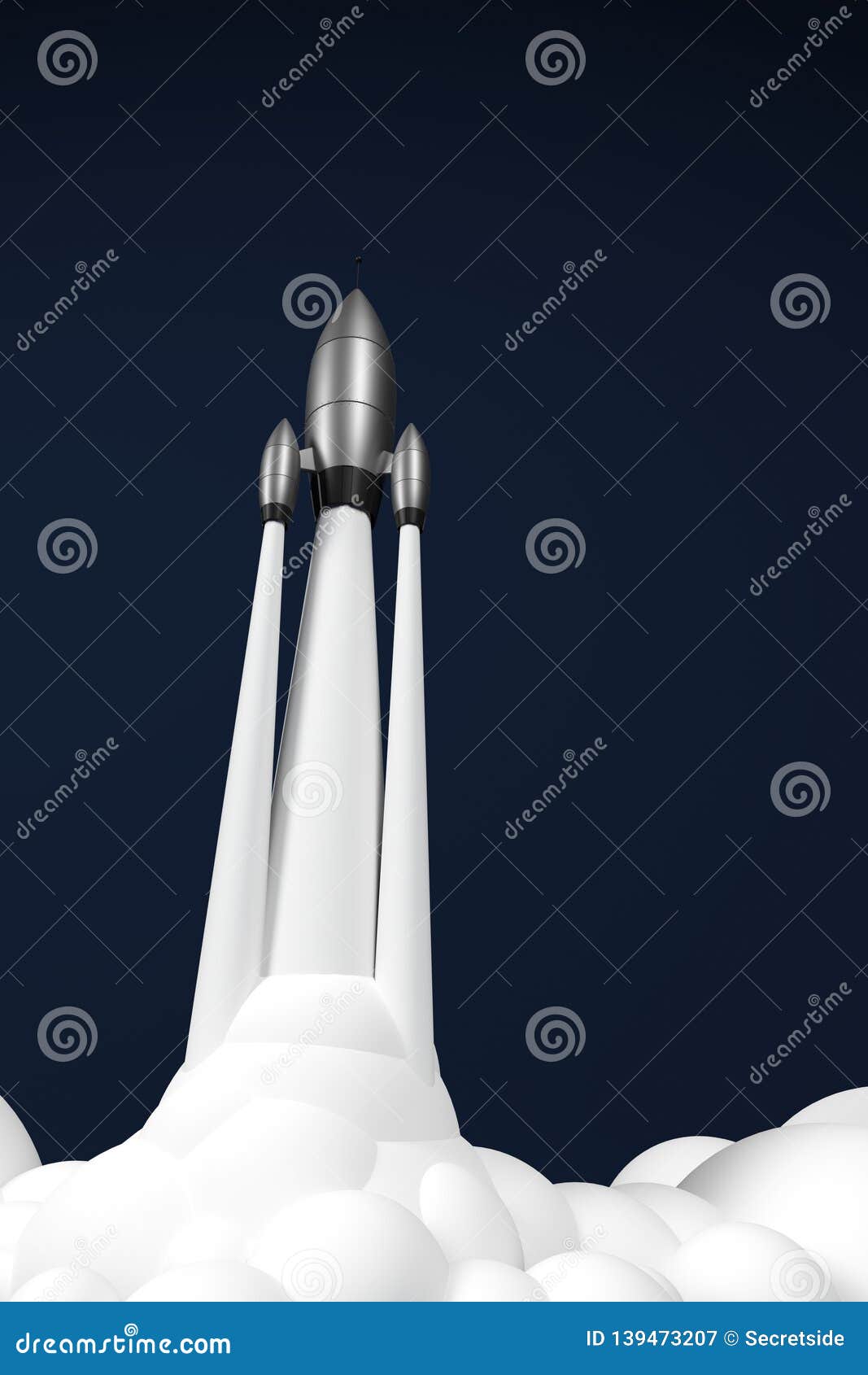 Aluminium Cartoon Rocket Ready for Liftoff To Space Stock Illustration ...