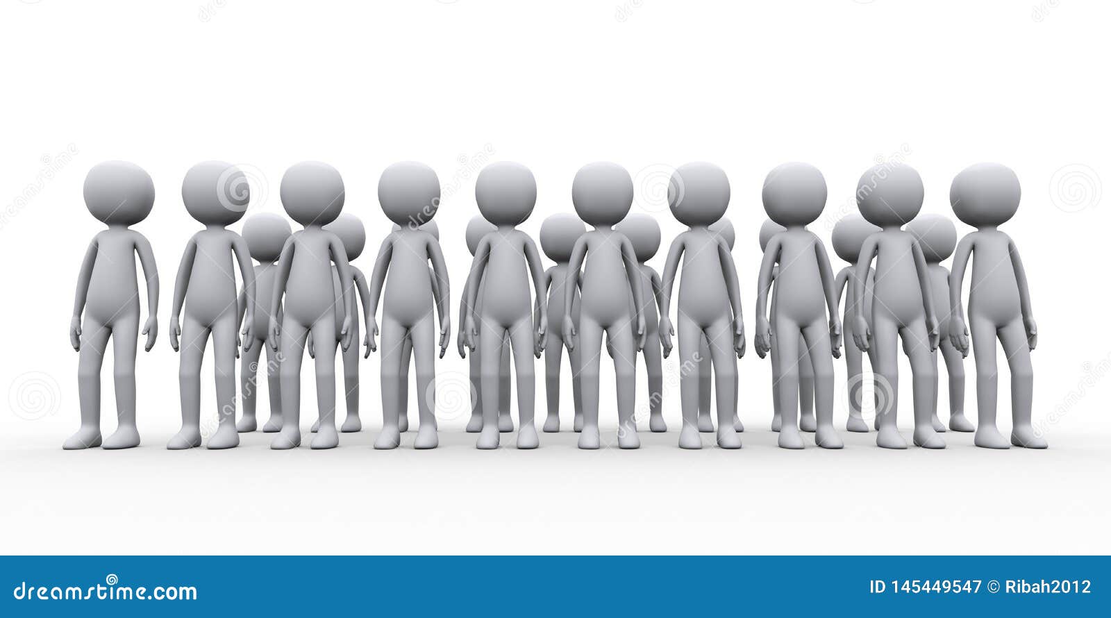 3d Render of Group of People Stock Illustration - Illustration of ...