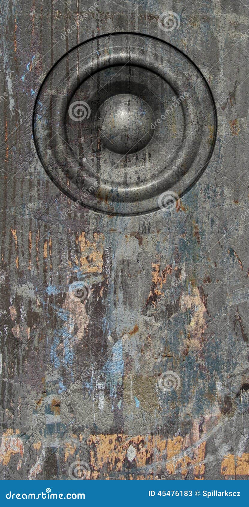 3d Render Grunge Gray Old Speaker Sound System Stock Image - Image of ...