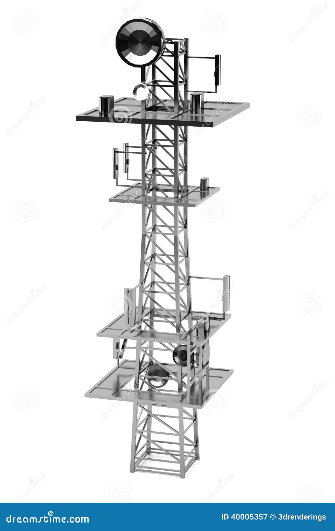 3d render of gsm tower stock illustration. Illustration of cellular ...