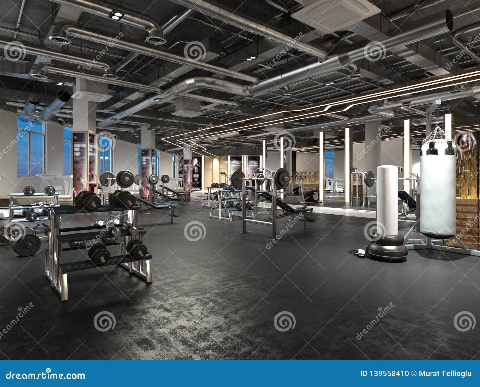 3d render of gym center stock illustration. Illustration of healthy ...