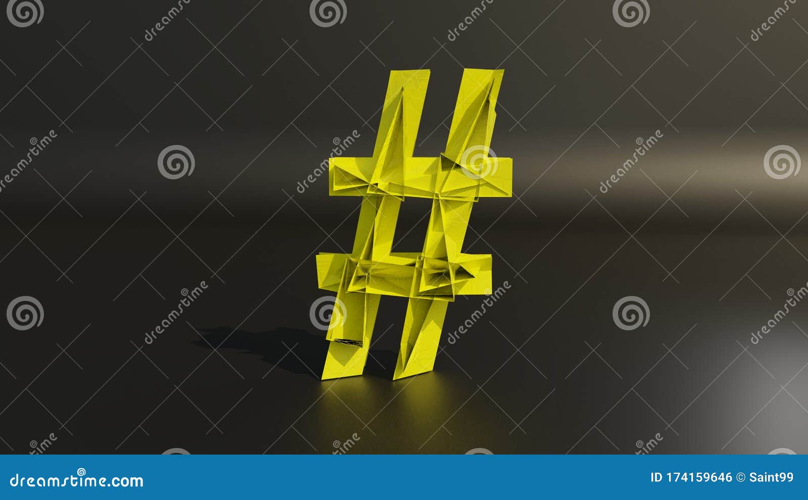 3d Render H-tag Isolated on Grey Stock Illustration - Illustration of ...