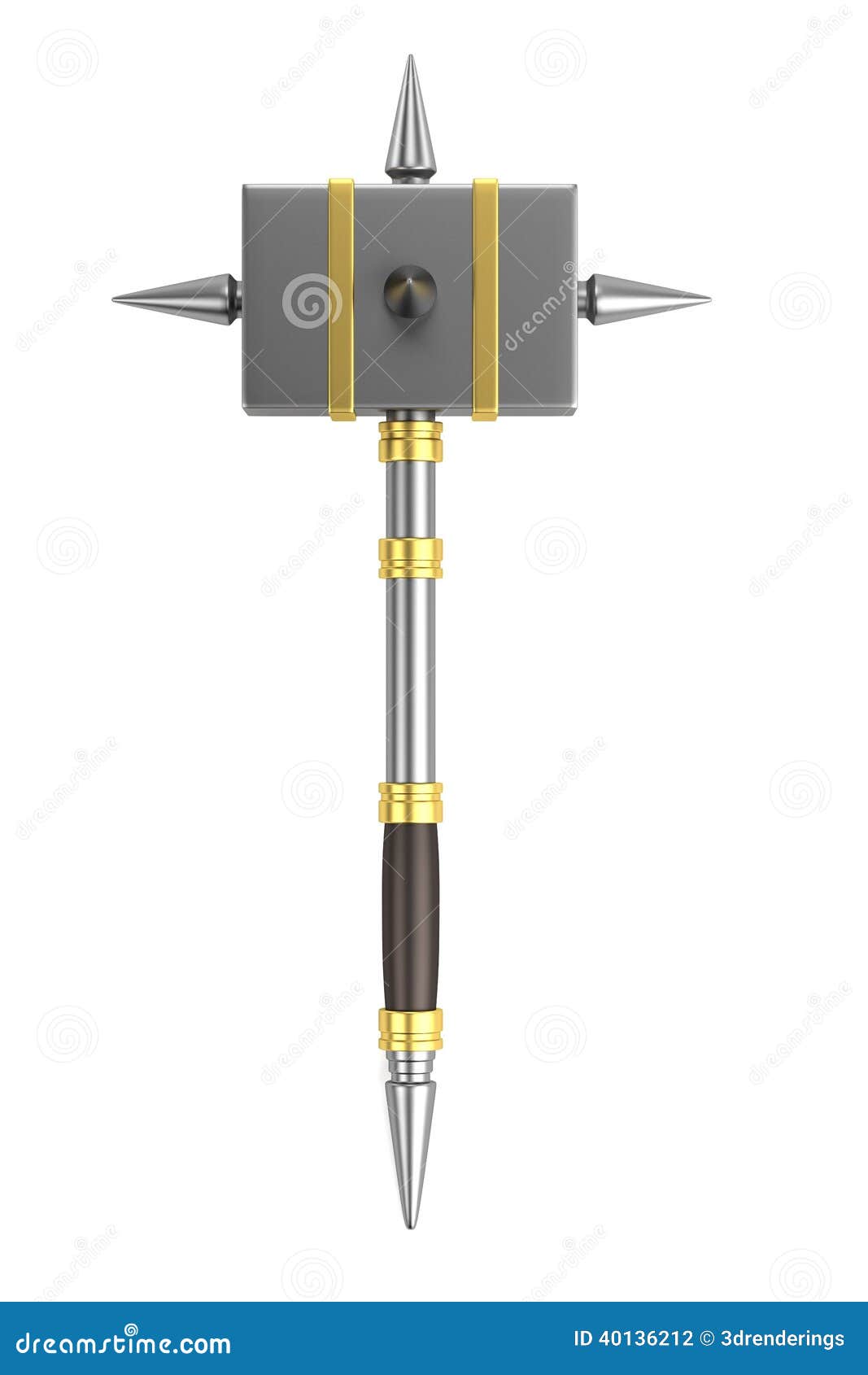 3d render of hammer stock illustration. Illustration of fight - 40136212