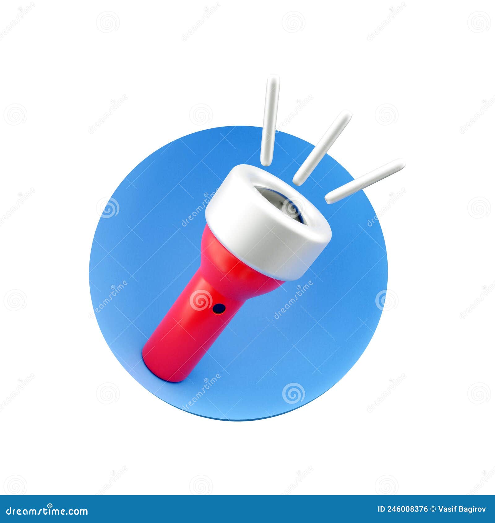 3D Render Handheld Flashlight High Quality 3D Render Illustration Icon ...