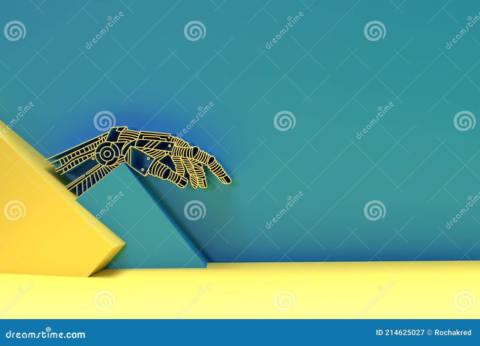 3D Render Hands of Robo Virtual Reality or Artificial Intelligence ...