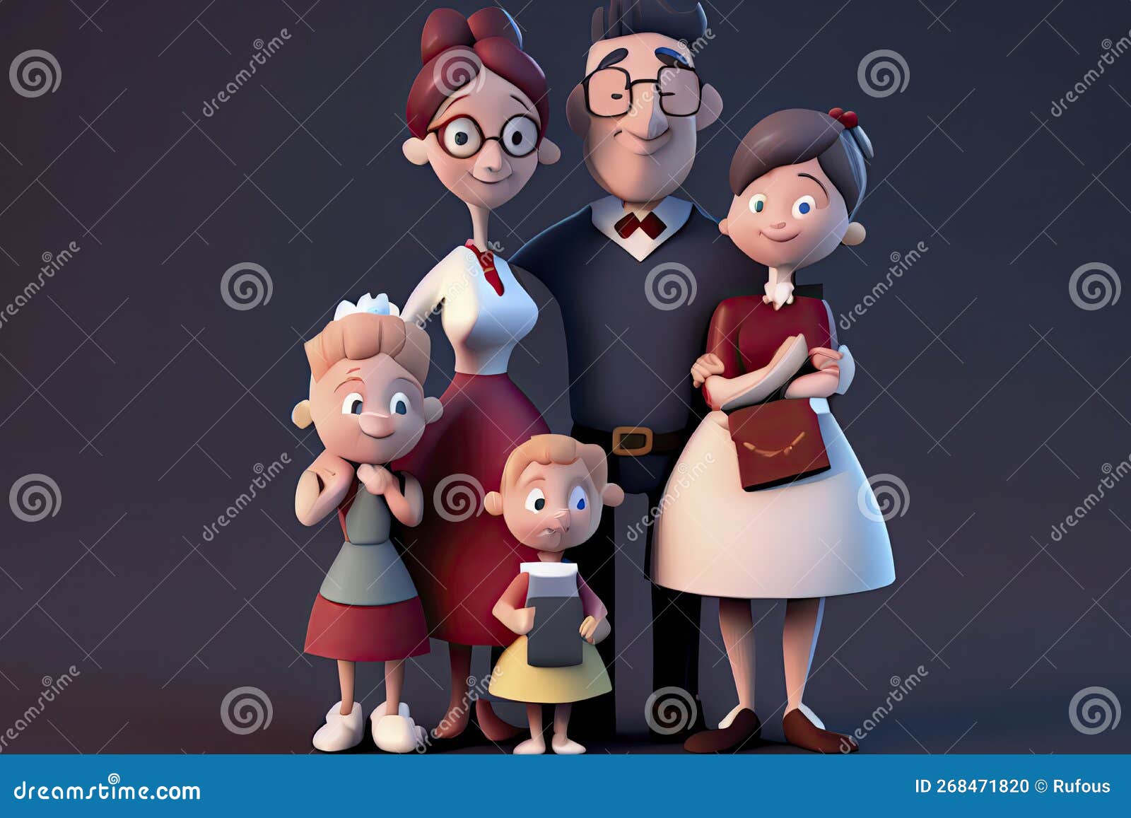 3d Render of a Happy Family Stock Illustration - Illustration of year ...