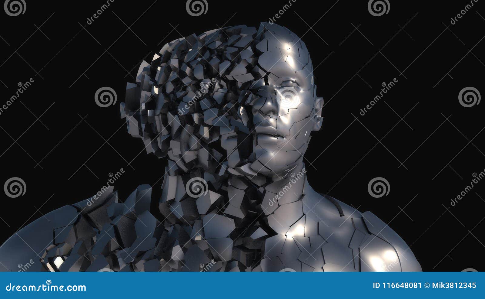 Shattered Human Brain. Stress Concept. Isolated Stock Photography ...
