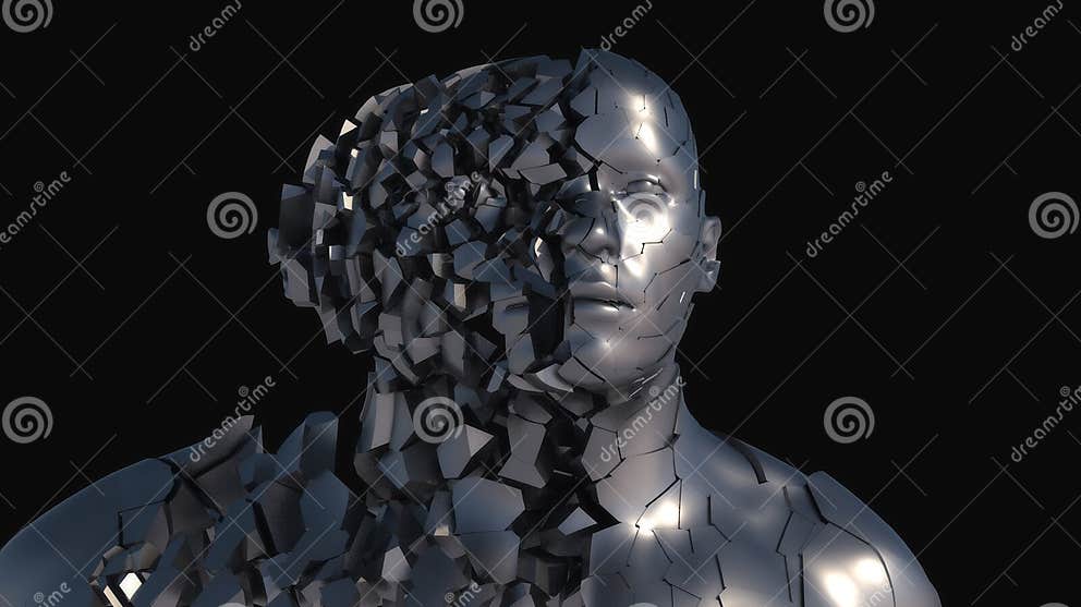 Head Human shattered stock illustration. Illustration of body - 116648081