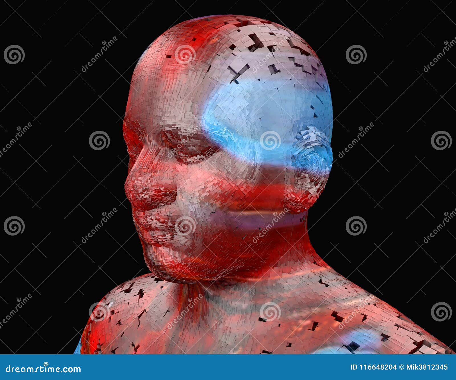 Head Human shattered stock illustration. Illustration of exploding ...