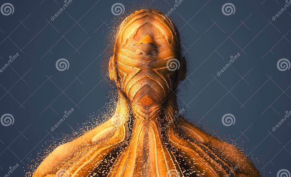 Head Human Shattered Portrait Stock Illustration - Illustration of head ...