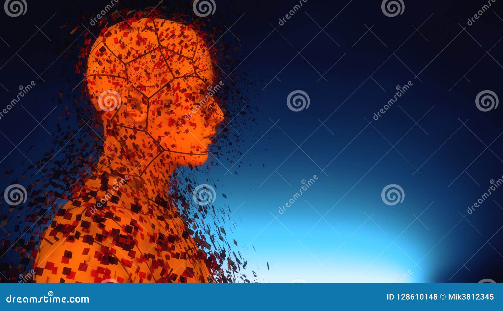 Head Human Shattered Portrait Stock Illustration - Illustration of ...
