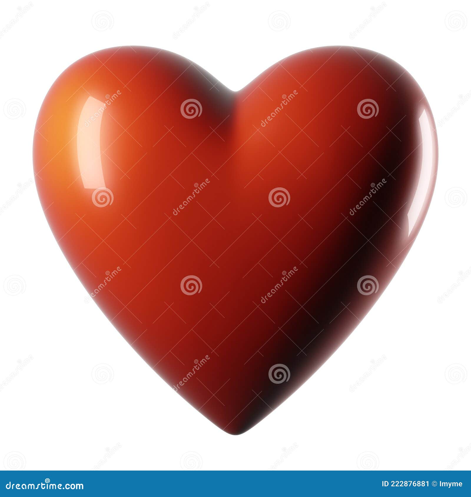 3D Render of Heart Shape Isolated on White Background. Stock ...