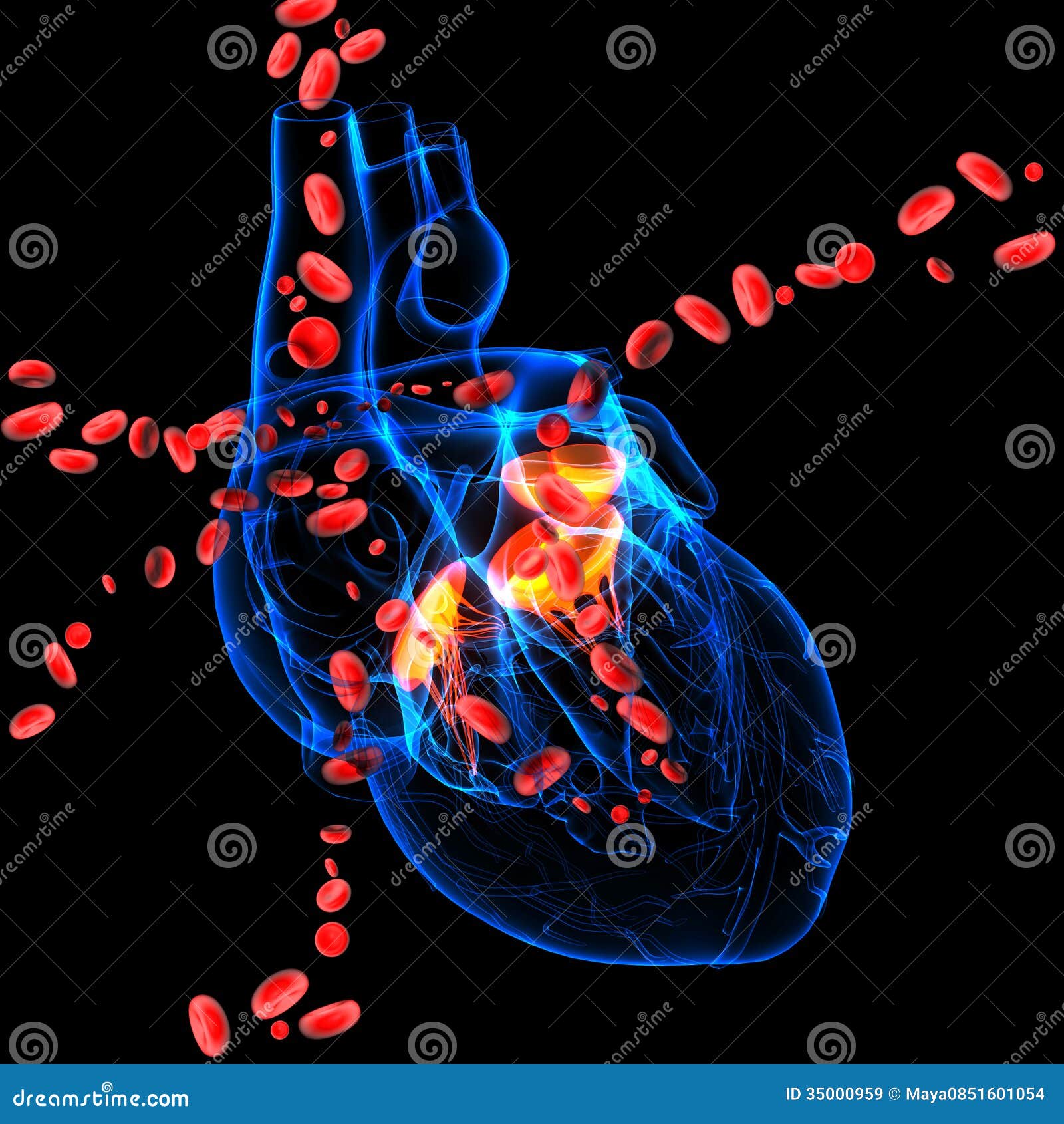 Heart Valve Disease Vector Illustration | CartoonDealer.com #64582840