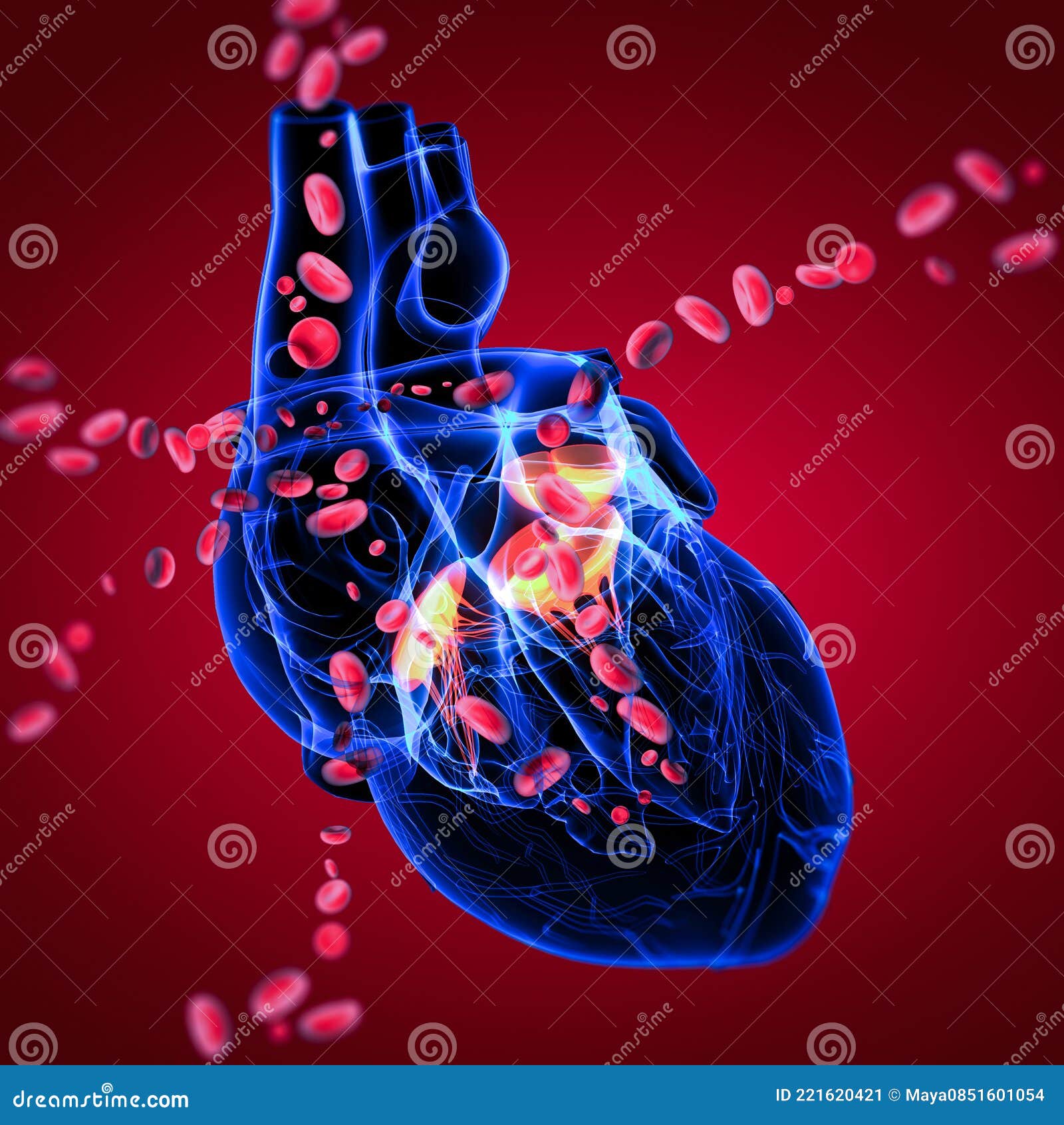 3D Rendering Illustration of Heart Stock Illustration - Illustration of ...