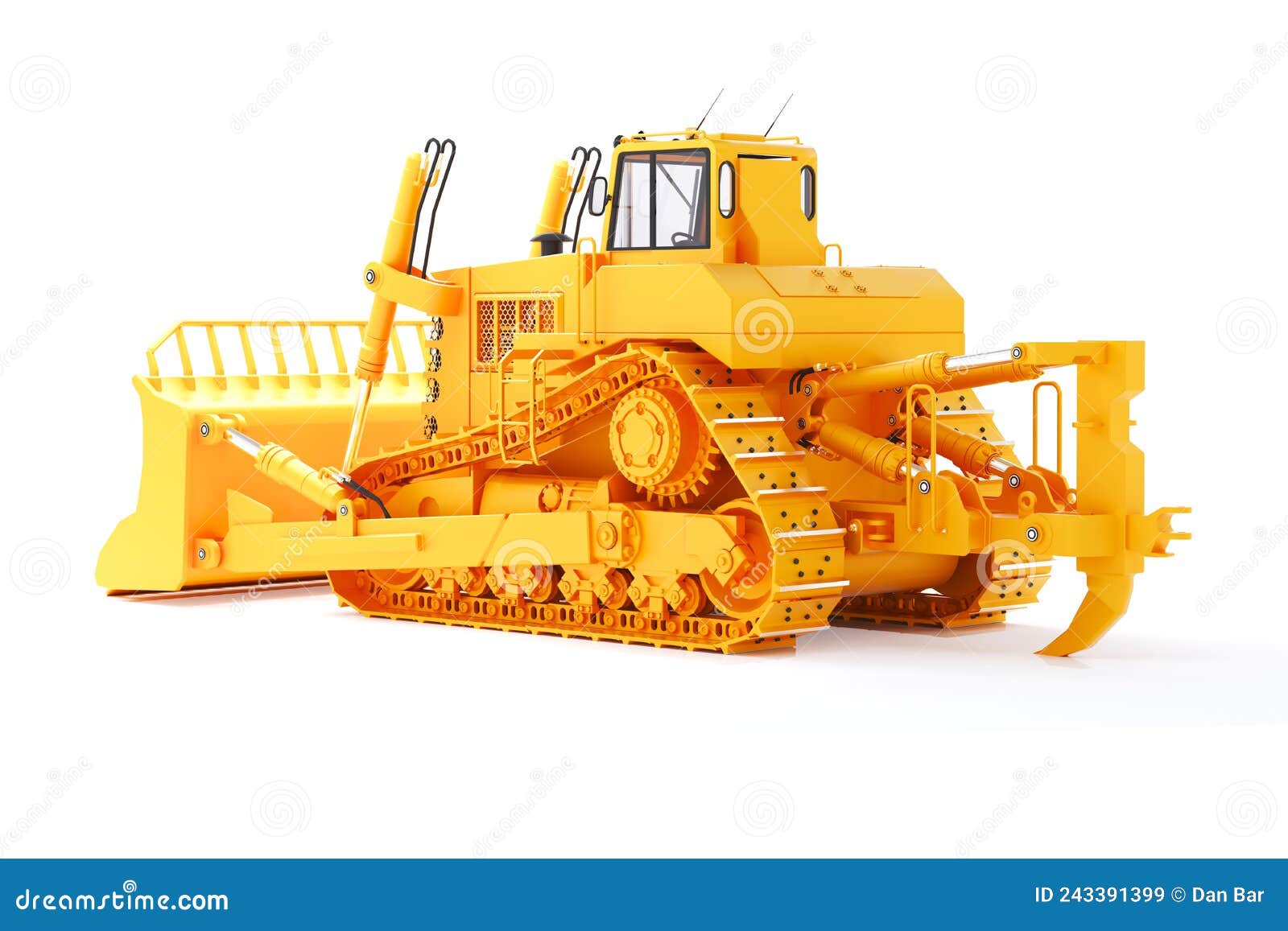 3d Render Heavy Duty Construction Bulldozer Vehicle Tractor Stock ...