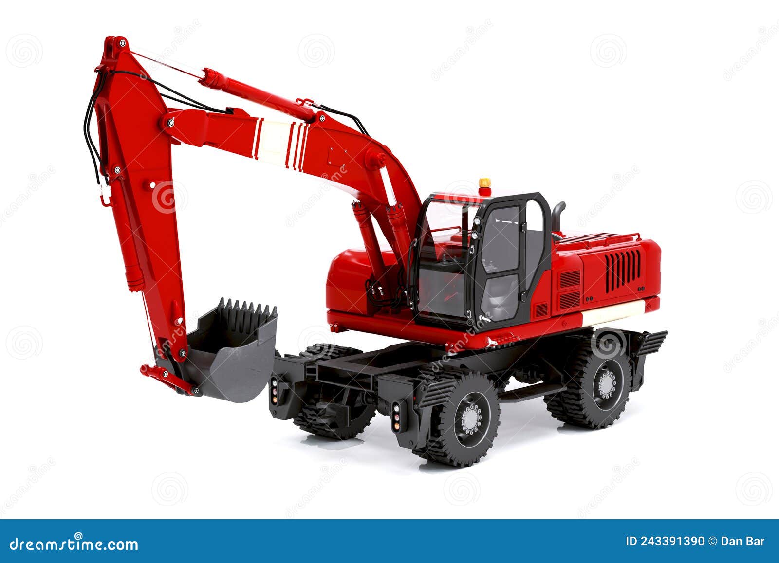 3d Render Heavy Duty Construction Vehicle Tractor Stock Illustration ...