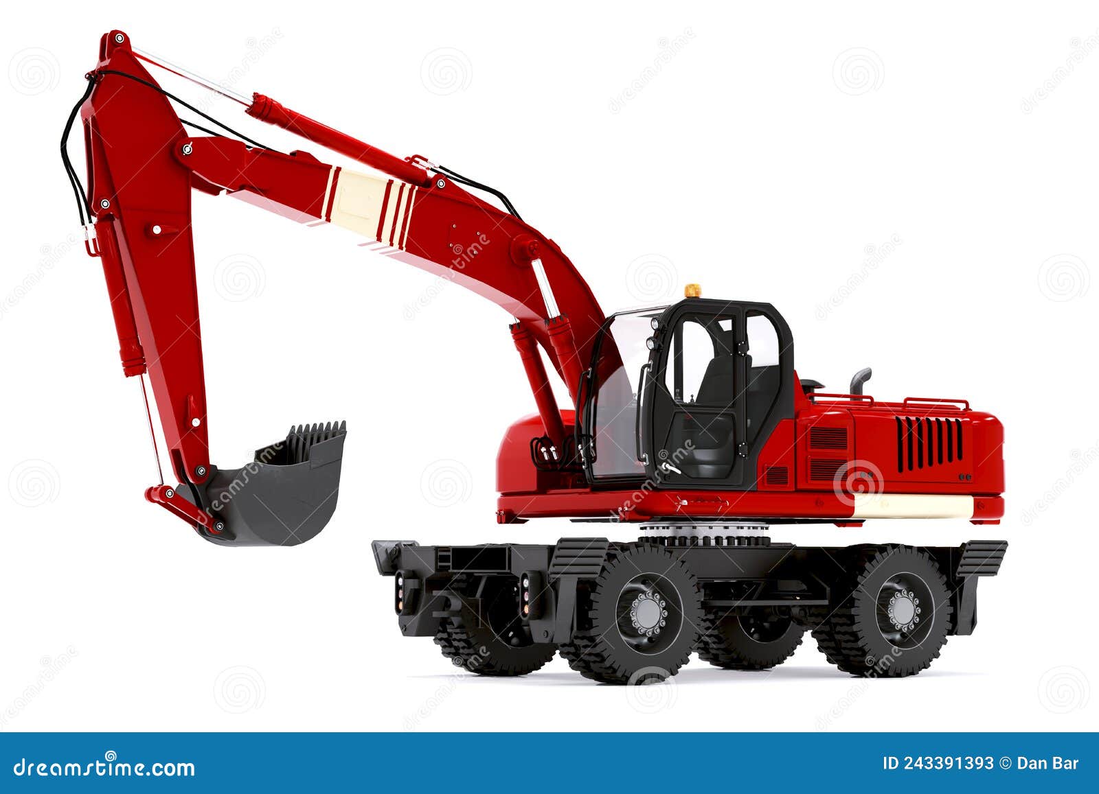 3d Render Heavy Duty Construction Vehicle Tractor Stock Illustration ...