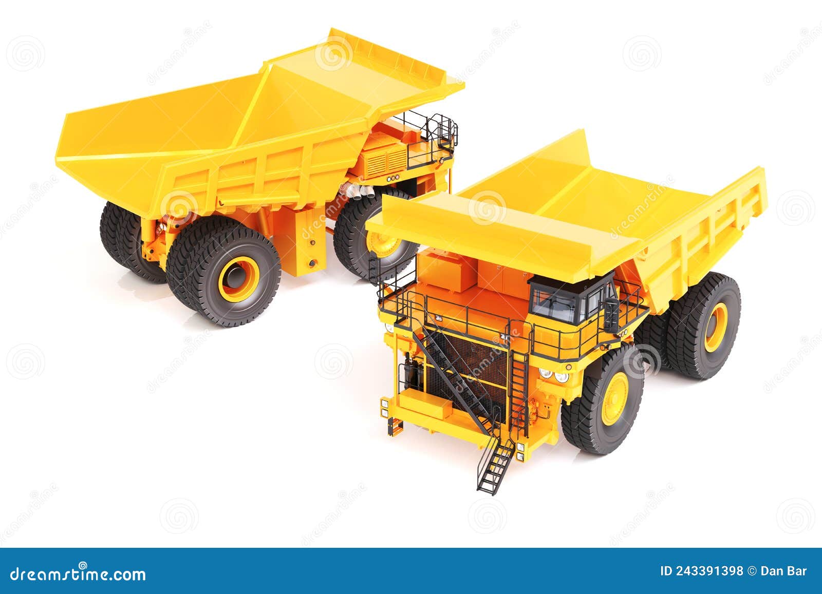 3d Render Heavy Duty Construction Vehicle Tractor Stock Illustration ...
