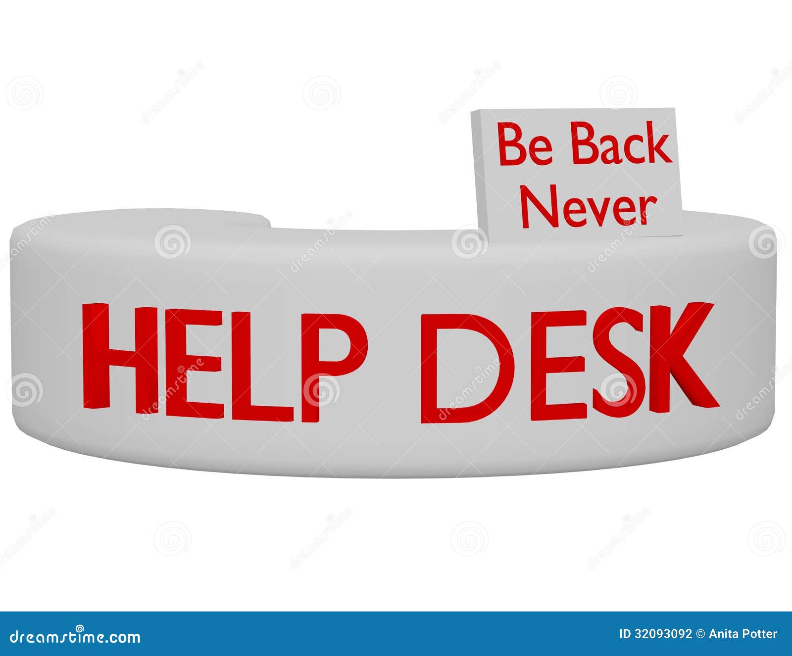 3d Render of a Help Desk stock illustration. Illustration of impersonal ...