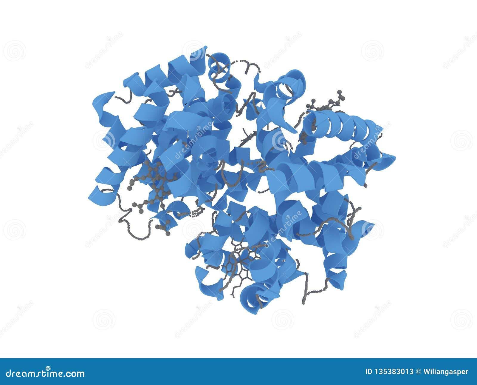 3D Render Hemoglobin for Composition Stock Illustration - Illustration ...
