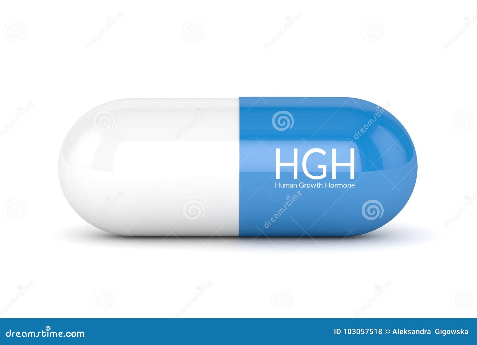 3d Render of HGH Pill Over White Stock Illustration - Illustration of ...
