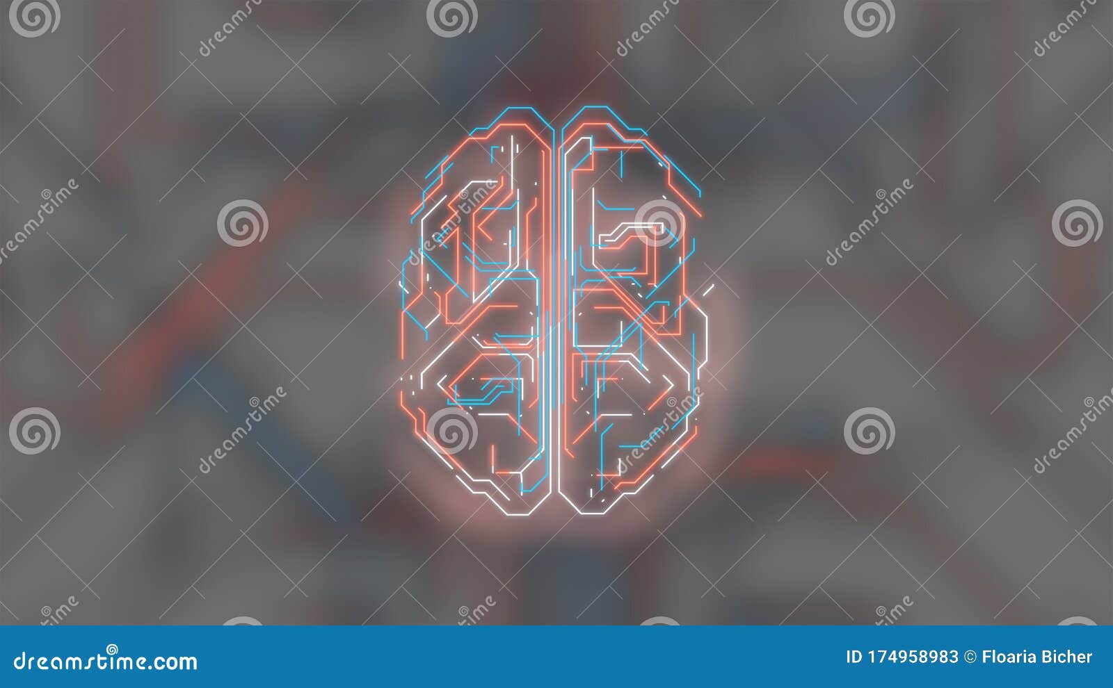 3d Render of High-functioning Brain Processing Information Over Light ...