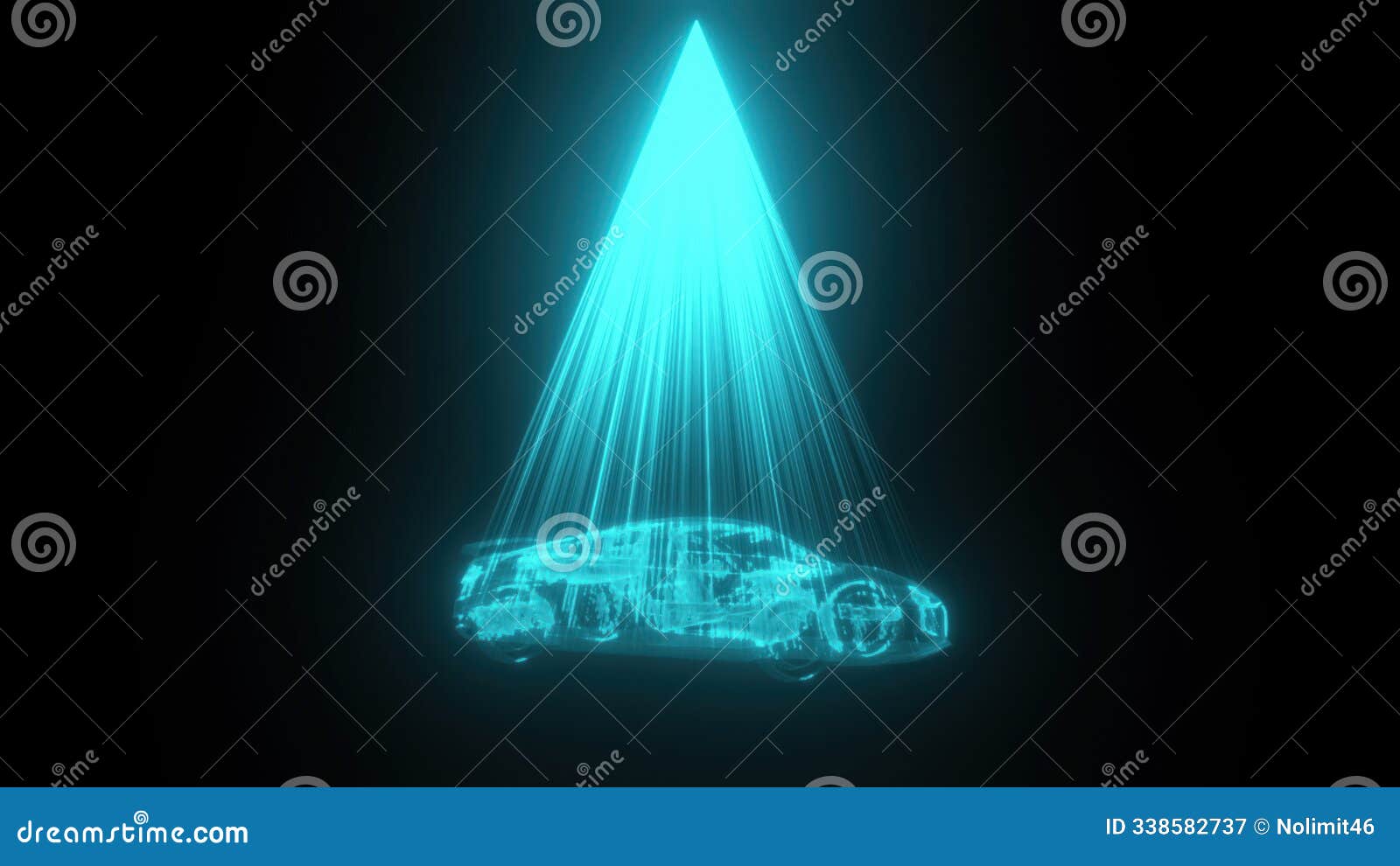 Render Hologram Futuristic 3d City Neon Light. 3d Rendering Royalty ...