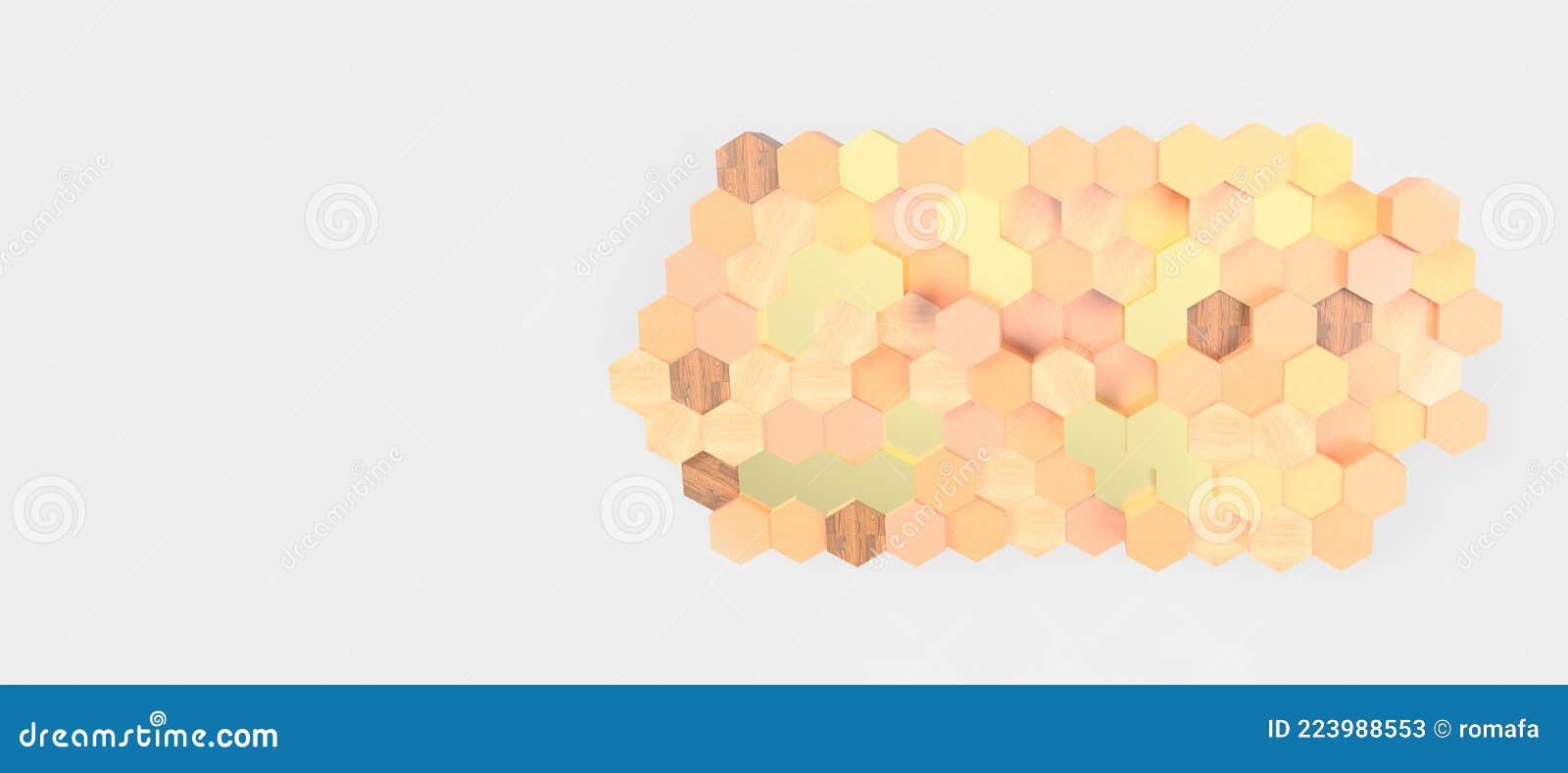 3d render, honeycomb cubes stock illustration. Illustration of polygon ...