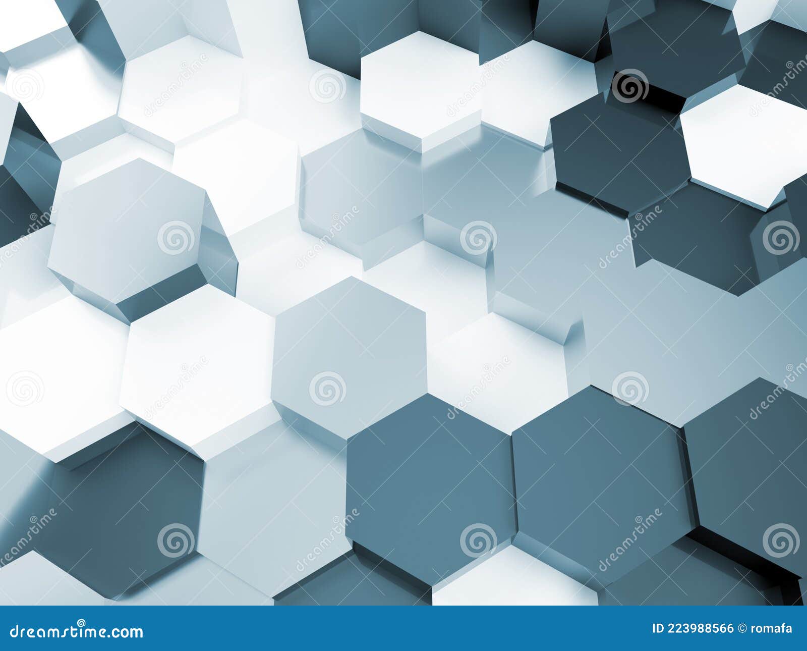 3d render, honeycomb cubes stock illustration. Illustration of pattern ...