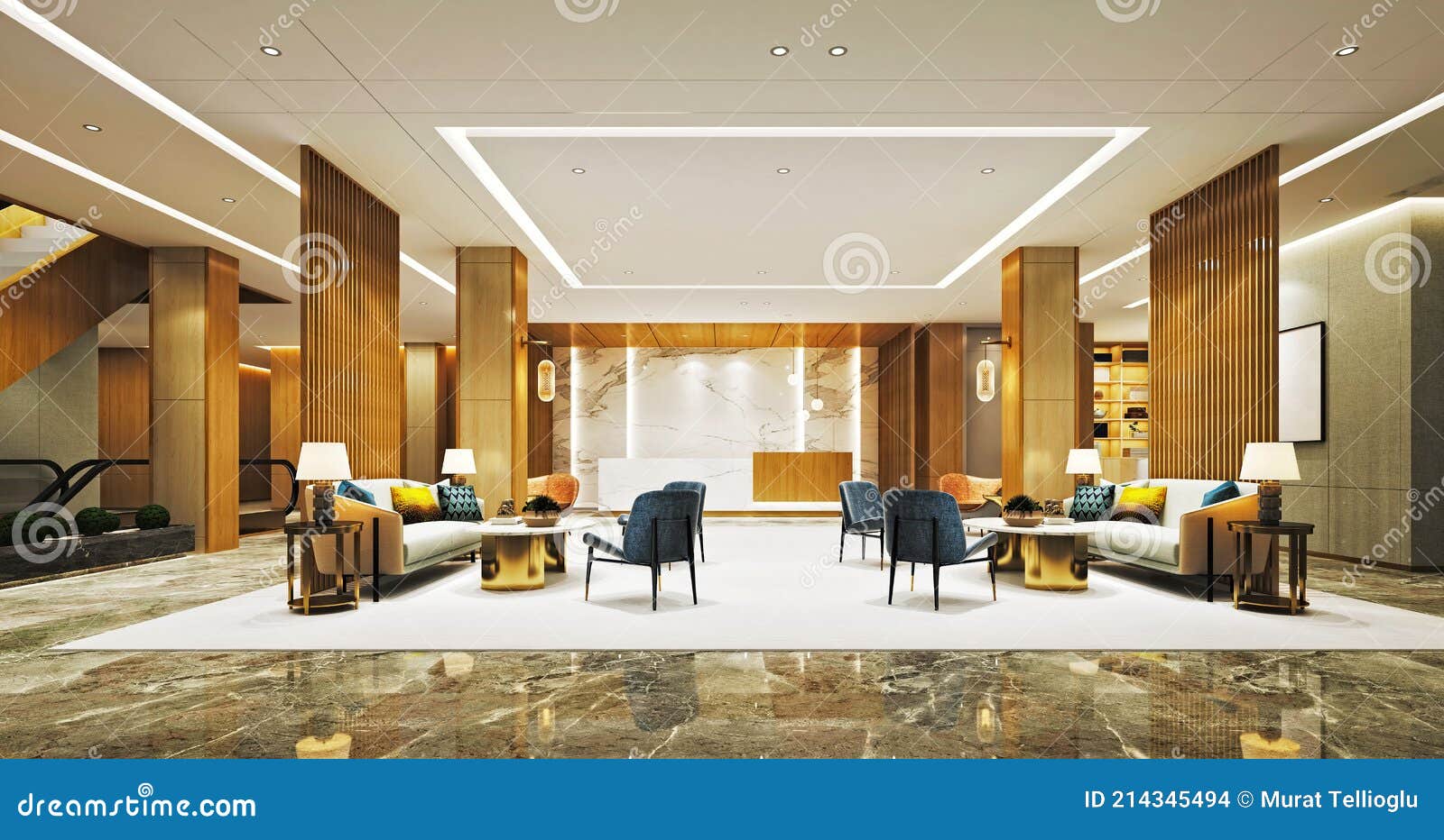 3d Render of Hospital Clinic Lobby Stock Illustration - Illustration of ...