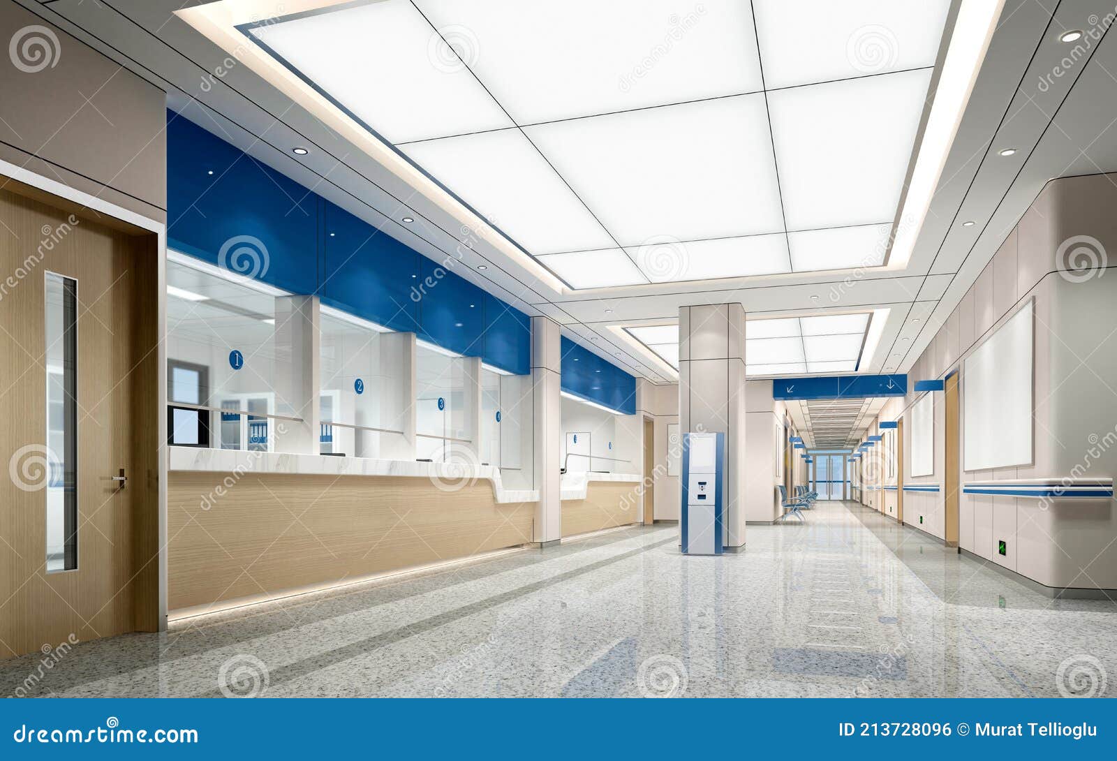 3d Render of Hospital Interior Stock Illustration - Illustration of ...