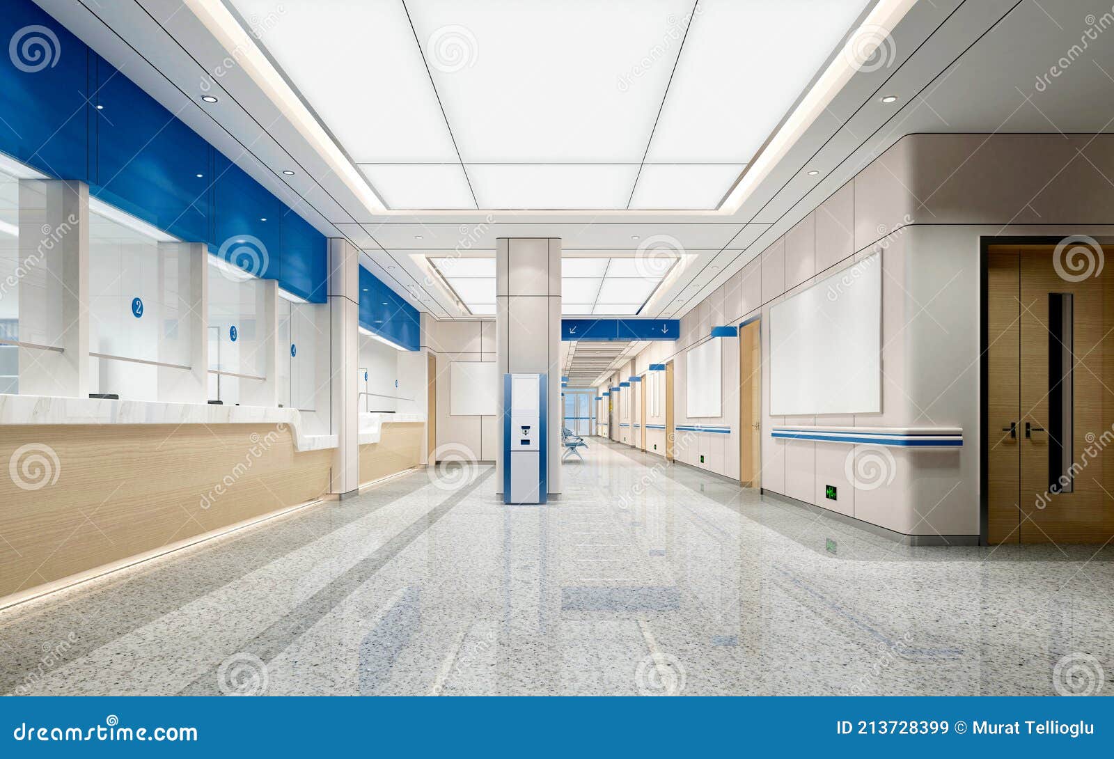 3d Render of Hospital Interior Stock Illustration - Illustration of ...