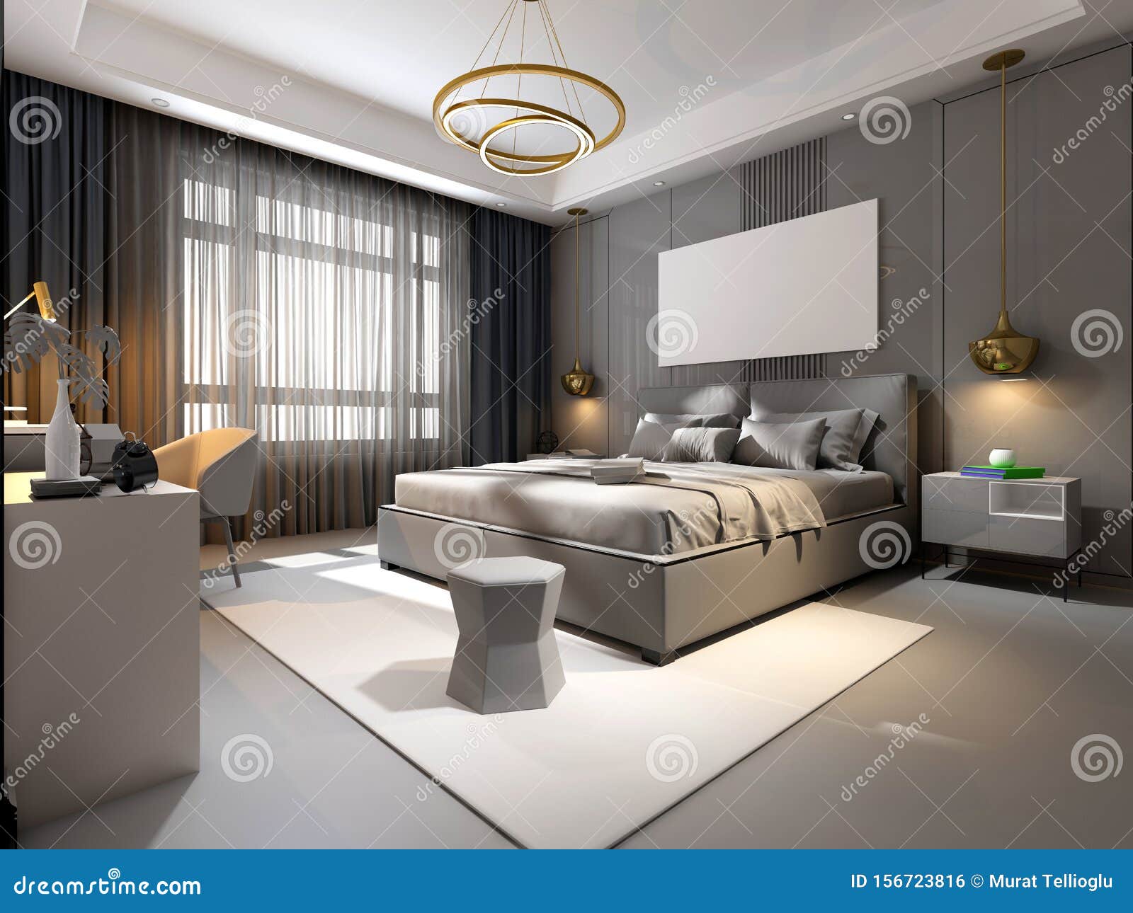 3d render hotel room stock illustration. Illustration of construction ...