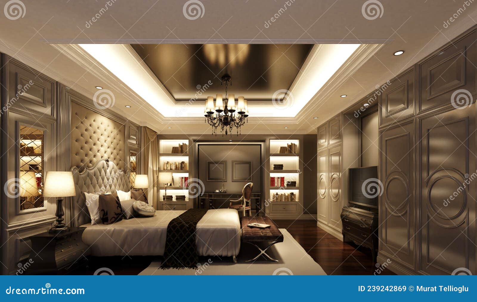 3d render of hotel room stock illustration. Illustration of ...