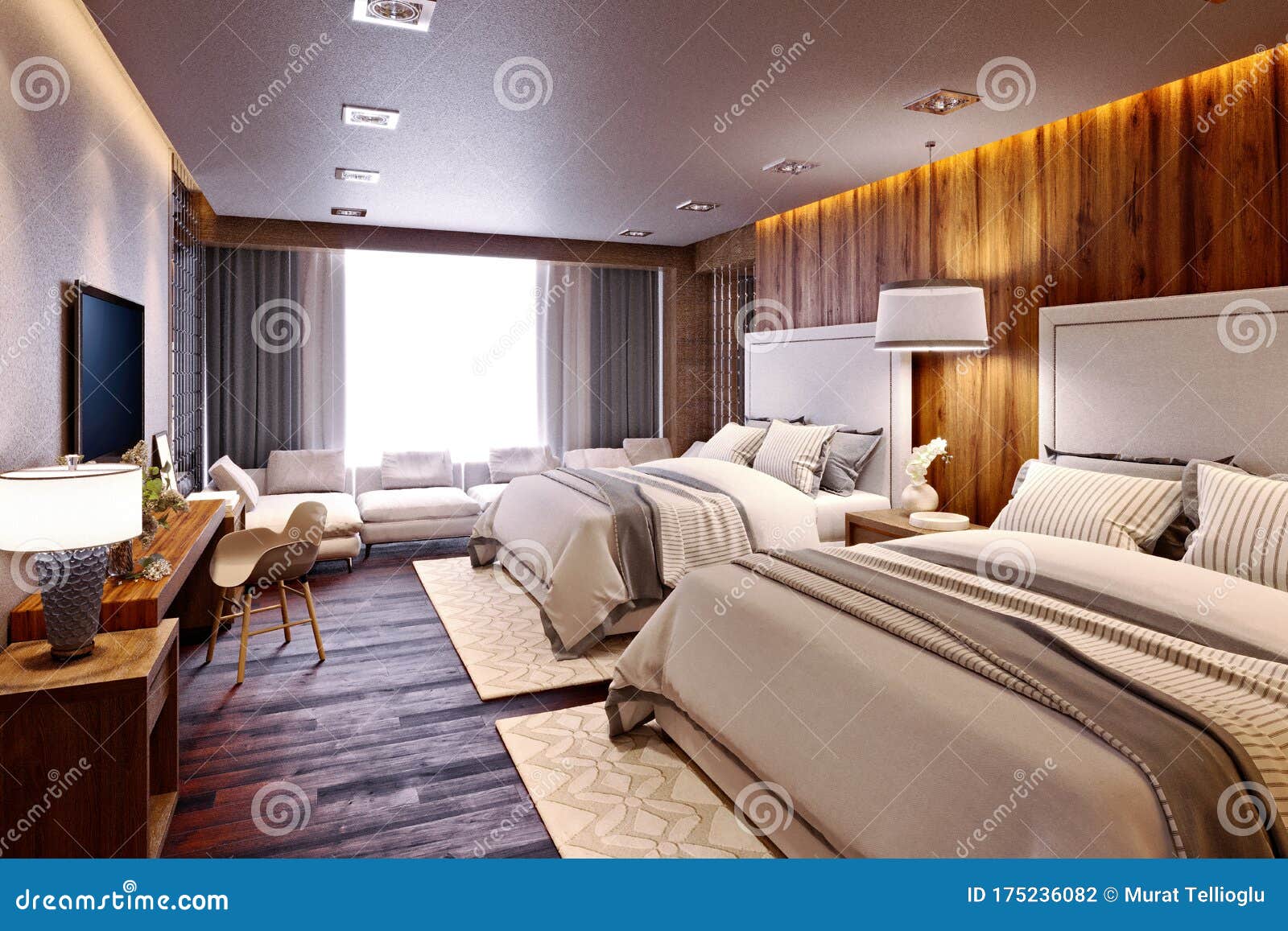 3d render of hotel room stock illustration. Illustration of house ...