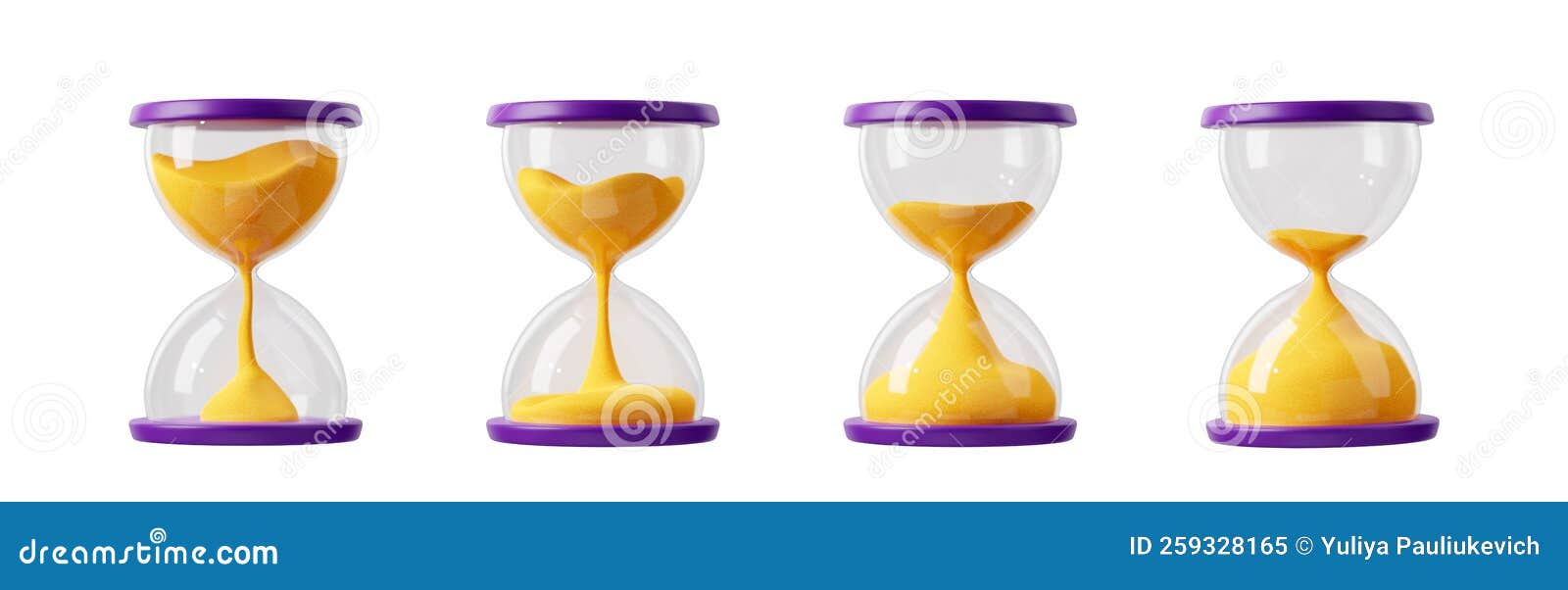 3d Render Hourglass Sand Clock Time Icons Set Stock Illustration Illustration Of Graphic