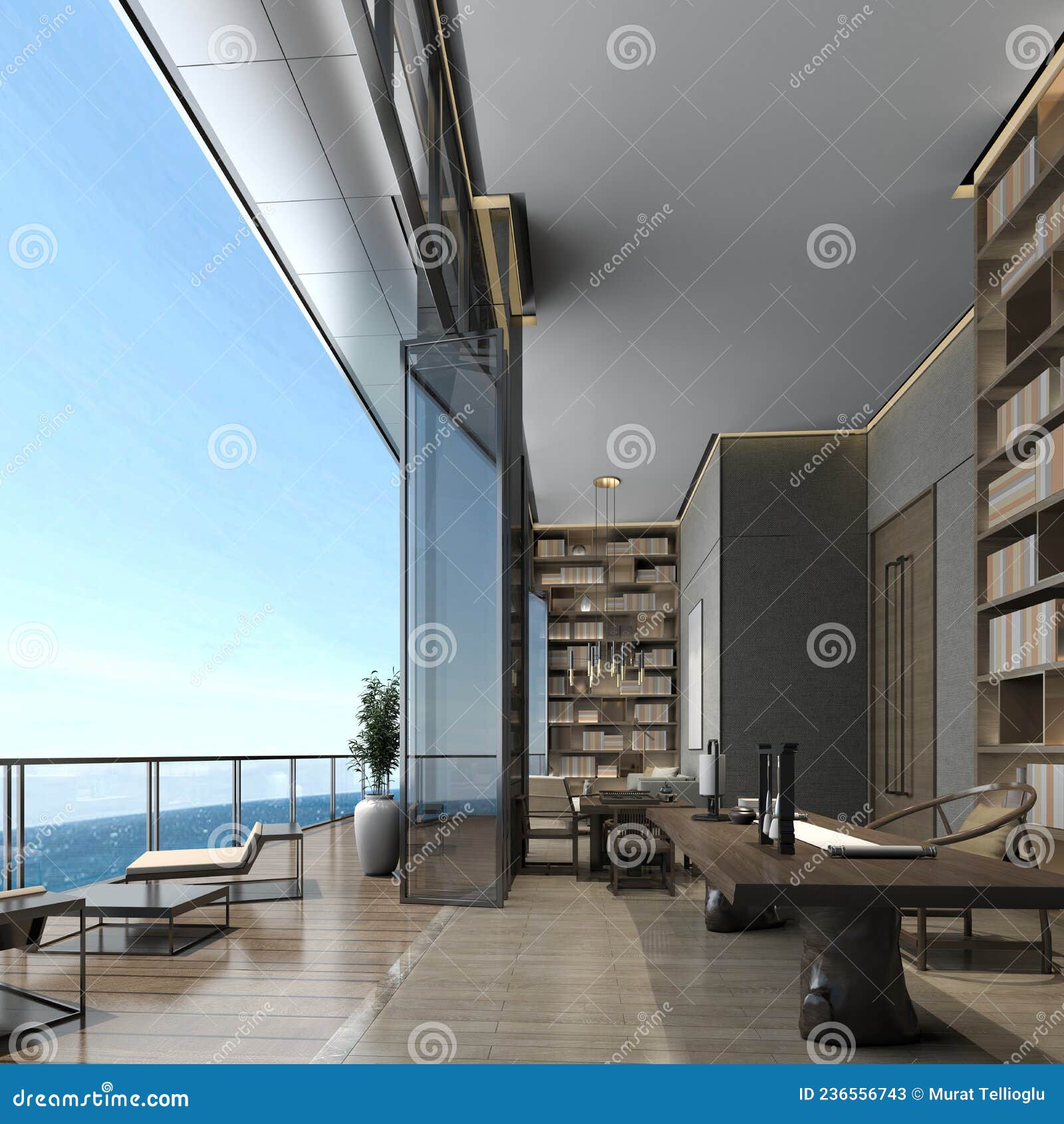 3d render of house balcony stock illustration. Illustration of city ...