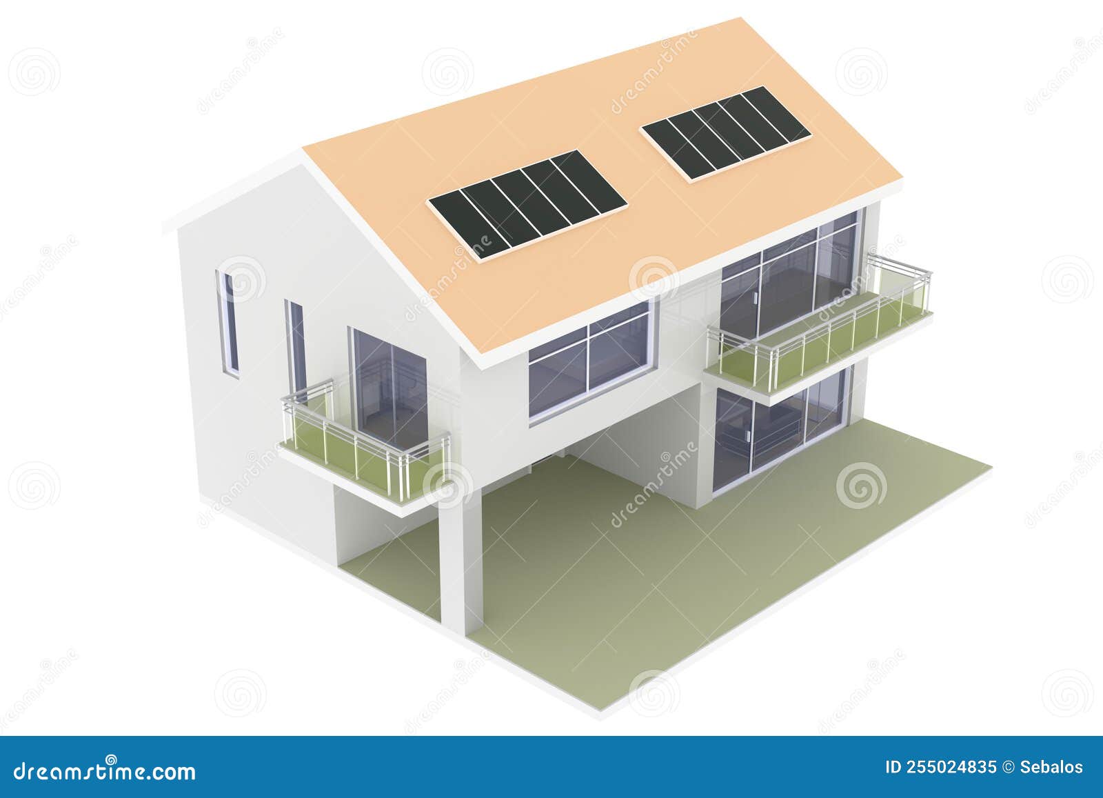 3d Render of House on White Stock Illustration - Illustration of build ...