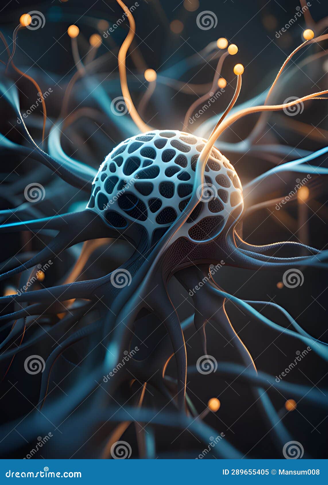 3d Render of a Human Anatomy with the Brain Inside the Cell, Ai ...
