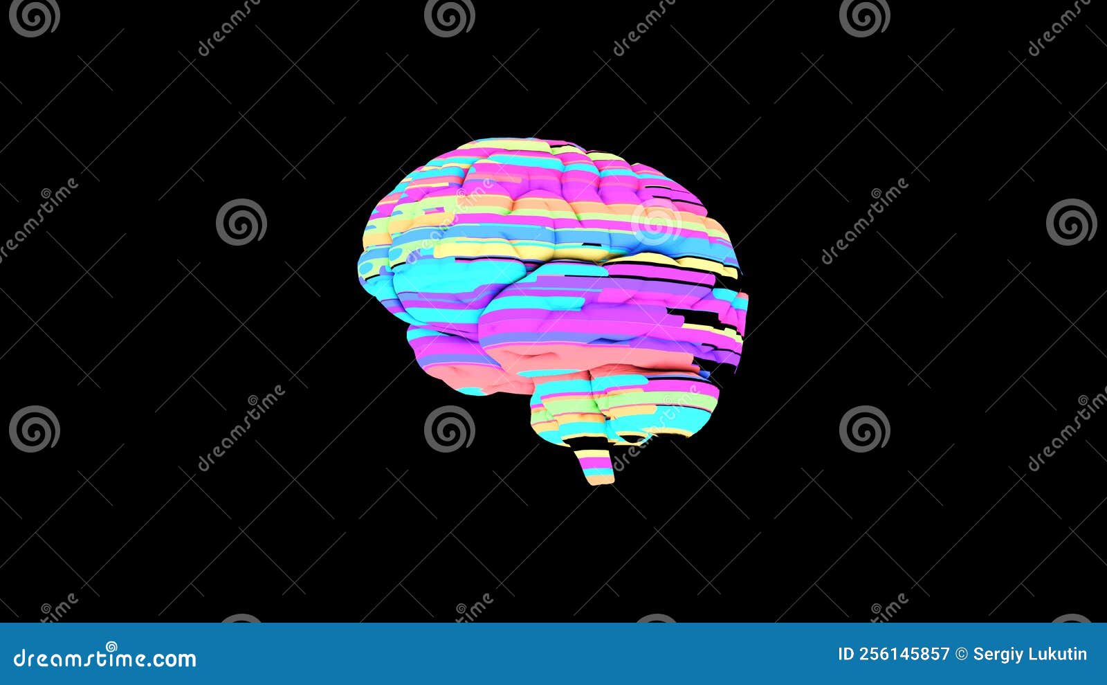 Human Brain with Dynamic Glow Colourful Surface Stock Illustration ...
