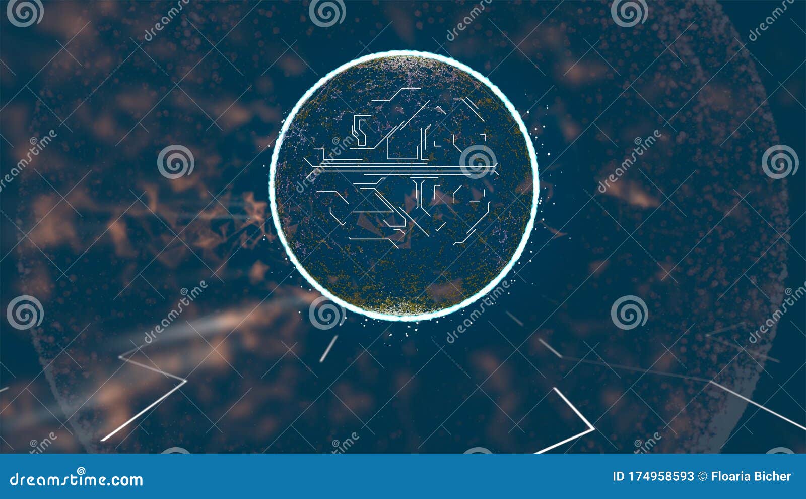 3d Render Human Brain Malfunction with Glitch Motion Tecture Around ...