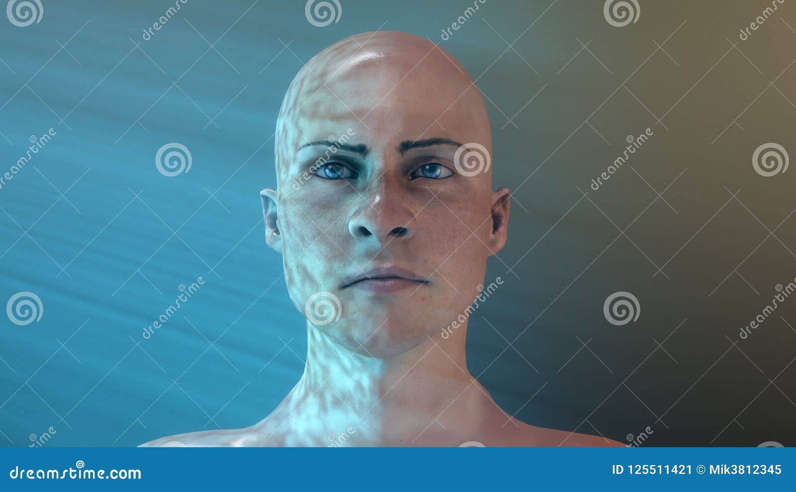 Human cyborg head stock illustration. Illustration of futuristic ...
