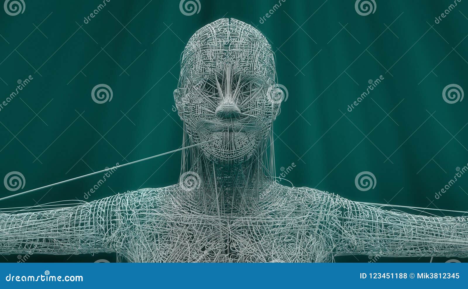 Human Figure Made with Lines Stock Illustration - Illustration of gray ...