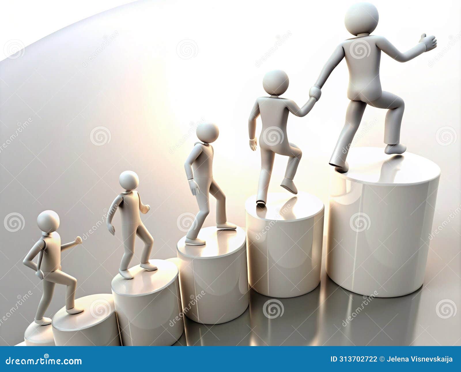 3d Render of Human Figures on White Podium Stock Illustration ...