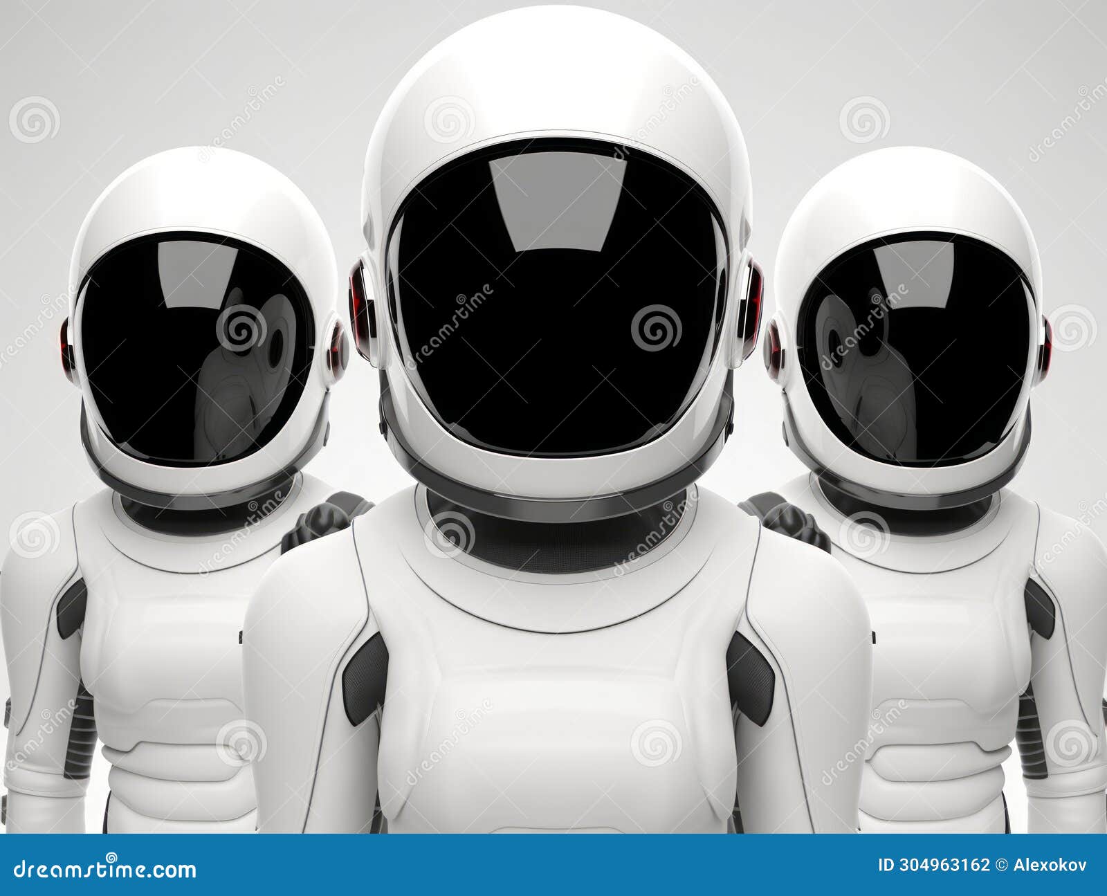 3d Render of Humanoid Robots with Blank Faces Isolated on Gray ...