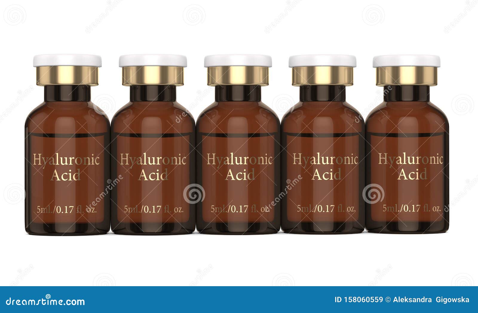 3d Render of Hyaluronic Acid Vials Stock Illustration - Illustration of ...