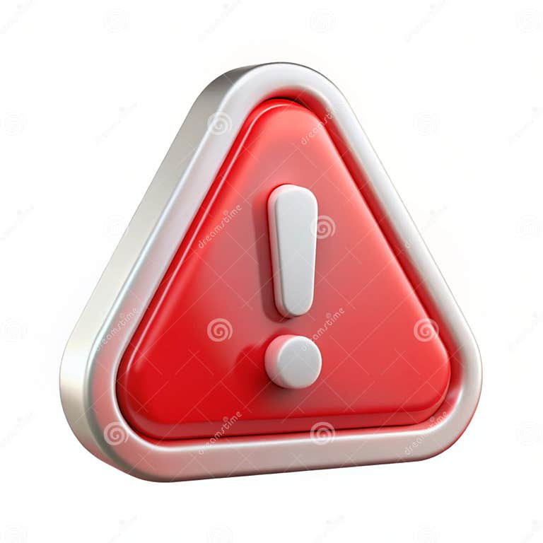 3D Render Icon Alert Design Stock Illustration - Illustration of ...